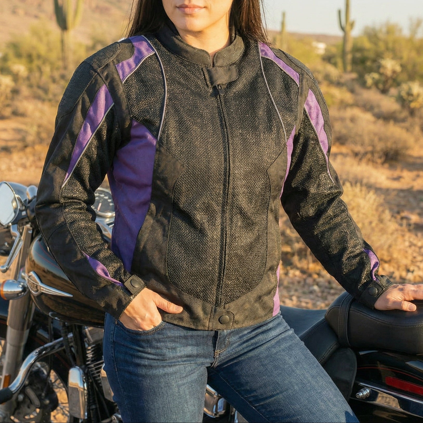 Women's Purple Super Fabric Mesh Jacket for a great fit – Motorcycle ...